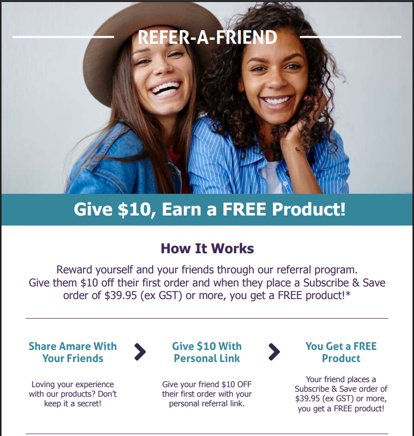 Refer-A-Friend Program - ANZ – Amare Global ANZ
